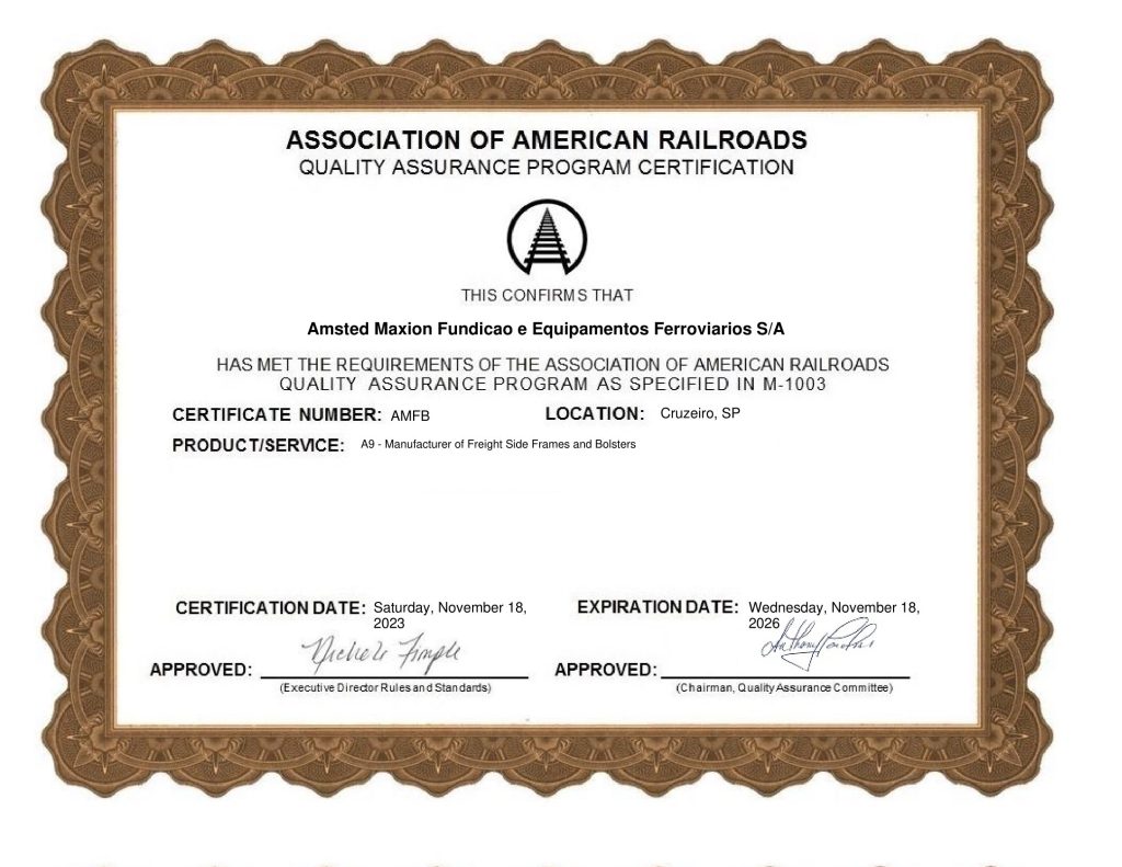 1143 - Certificate - AmstedMaxion